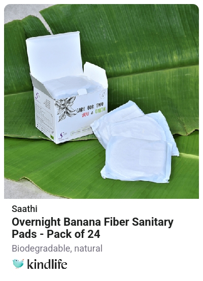 Saathi: Overnight Banana Fiber Sanitary Pads - Pack of 24
