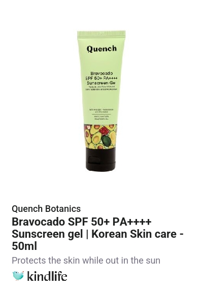 Buy Quench Botanics Bravocado SPF 50+ PA++++ Sunscreen gel | Korean ...