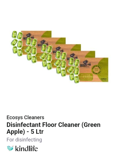 Ecosys Cleaners: Disinfectant Floor Cleaner (Green Apple) - 5 Ltr