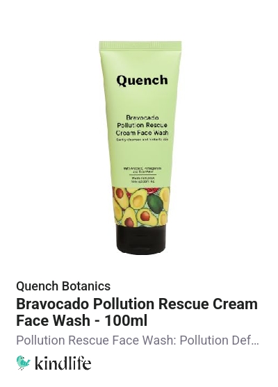Quench Botanics: Bravocado Pollution Rescue Cream Face Wash - 100ml
