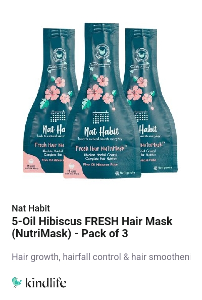 Nat Habit: 5-Oil Hibiscus FRESH Hair Mask (NutriMask) - Pack of 3