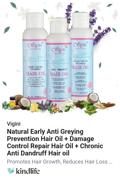 Vigini: Natural Early Anti Greying Prevention Hair Oil + Damage Control...