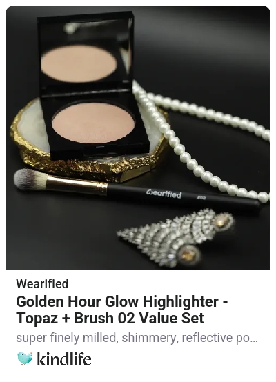 Wearified: Golden Hour Glow Highlighter - Topaz + Brush 02 Value Set
