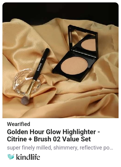 Wearified: Golden Hour Glow Highlighter - Citrine + Brush 02 Value Set