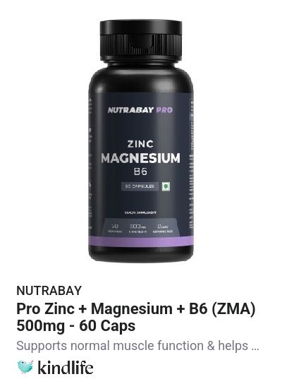 NUTRABAY: Pro Zinc + Magnesium + B6 (ZMA) 500mg - 60 Caps