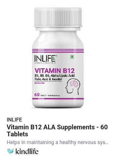 INLIFE: Vitamin B12 ALA Supplements - 60 Tablets