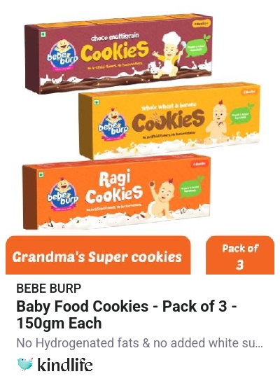 BEBE BURP: Baby Food Cookies - Pack of 3 - 150gm Each