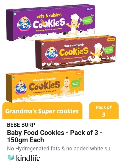 BEBE BURP: Baby Food Cookies - Pack of 3 - 150gm Each