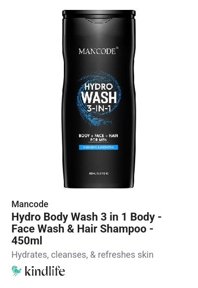 Buy Mancode Hydro Body Wash 3 in 1 Body - Face Wash & Hair Shampoo - 450ml...