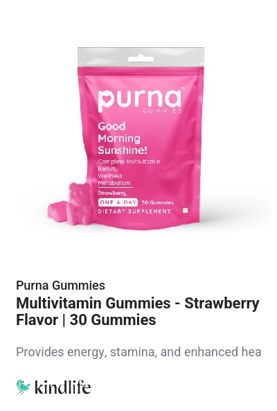 Purna Gummies: Multivitamin Gummies - Strawberry Flavor | 30 Gummies