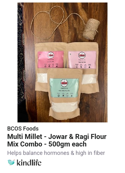 BCOS Foods: Multi Millet - Jowar & Ragi Flour Mix Combo - 500gm each