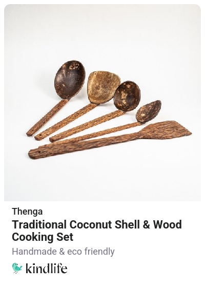 Thenga: Traditional Coconut Shell & Wood Cooking Set
