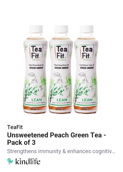 TeaFit: Unsweetened Peach Green Tea - Pack of 3