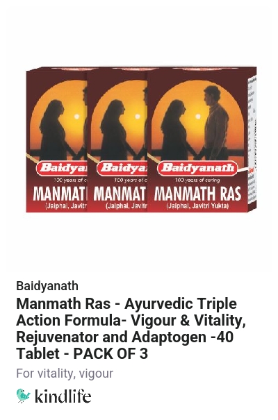 Buy Baidyanath Manmath Ras - Ayurvedic Triple Action Formula- Vigour