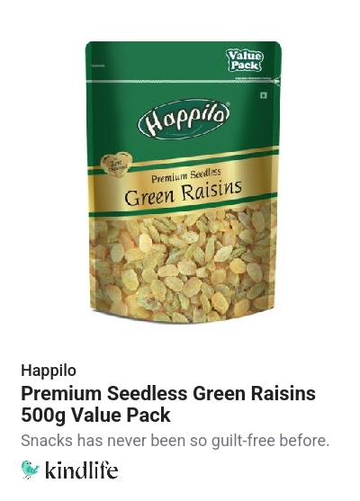 Happilo: Premium Seedless Green Raisins 500g Value Pack