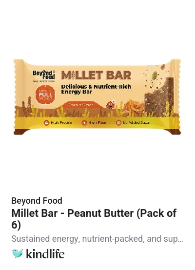 Beyond Food: Millet Bar - Peanut Butter (Pack of 6)