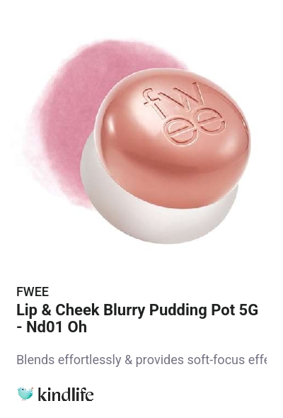 FWEE: Lip & Cheek Blurry Pudding Pot 5G - Nd01 Oh