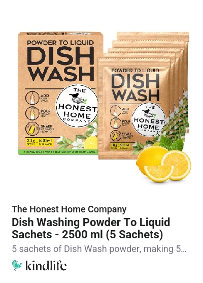 The Honest Home Company: Dish Washing Powder To Liquid Sachets - 2500 ...