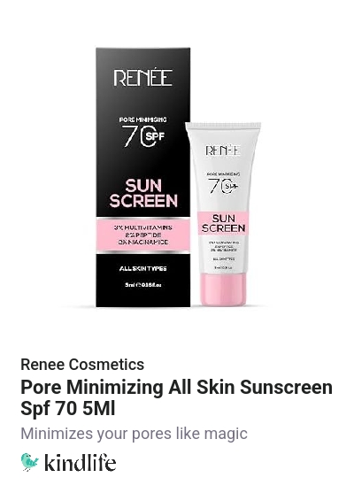 Renee Cosmetics: Pore Minimizing All Skin Sunscreen Spf 70 5Ml
