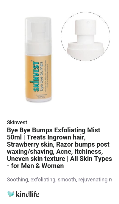 Skinvest: Bye Bye Bumps Exfoliating Mist 50ml | Treats Ingrown hair,...