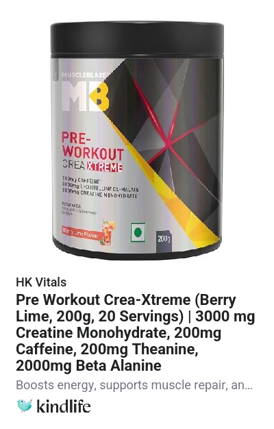 Muscle Blaze: Pre Workout Crea-Xtreme (Berry Lime, 200g, 20 Servings ...