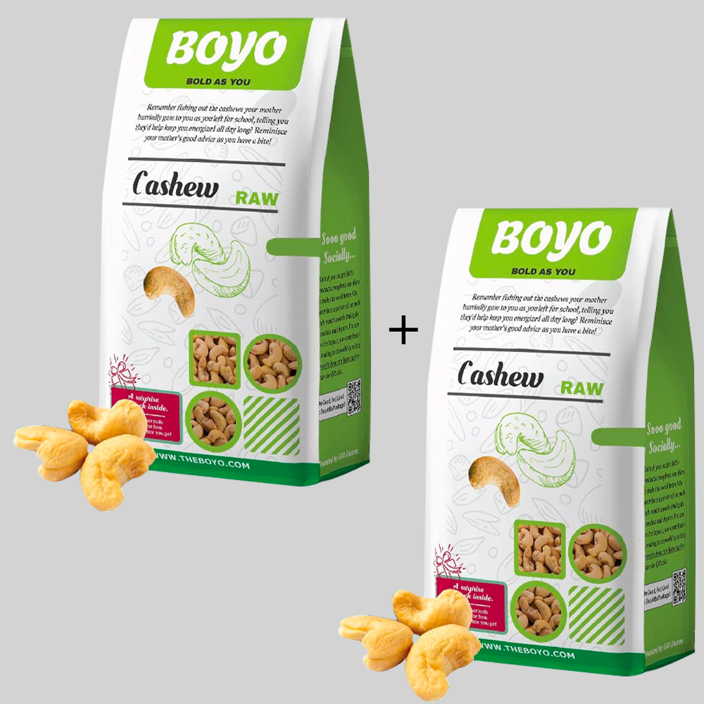 BOYO: Combo of 100% Natural Whole Cashew Nuts - (250gm each)