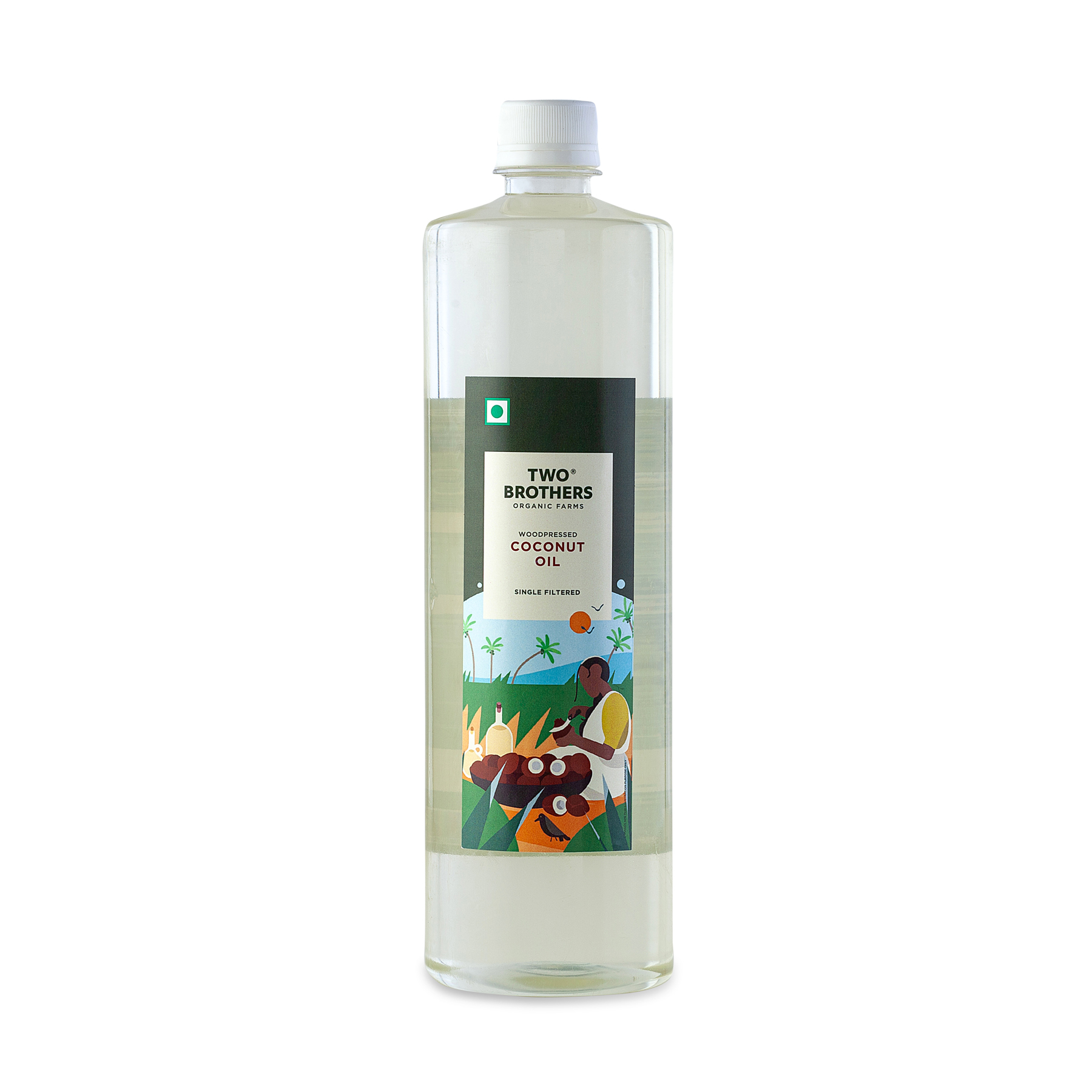 Two Brothers Organic Farms: Coconut Oil, Wood-Pressed, Unrefined - 1 ltr...