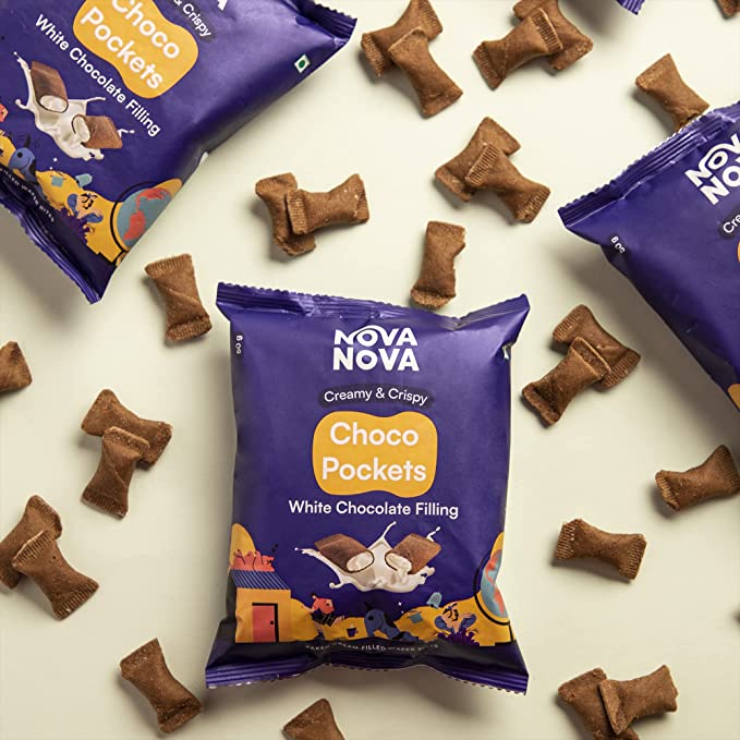 Nova Nova: Choco Pockets - White Chocolate - Pack of 6 - 50 gm each