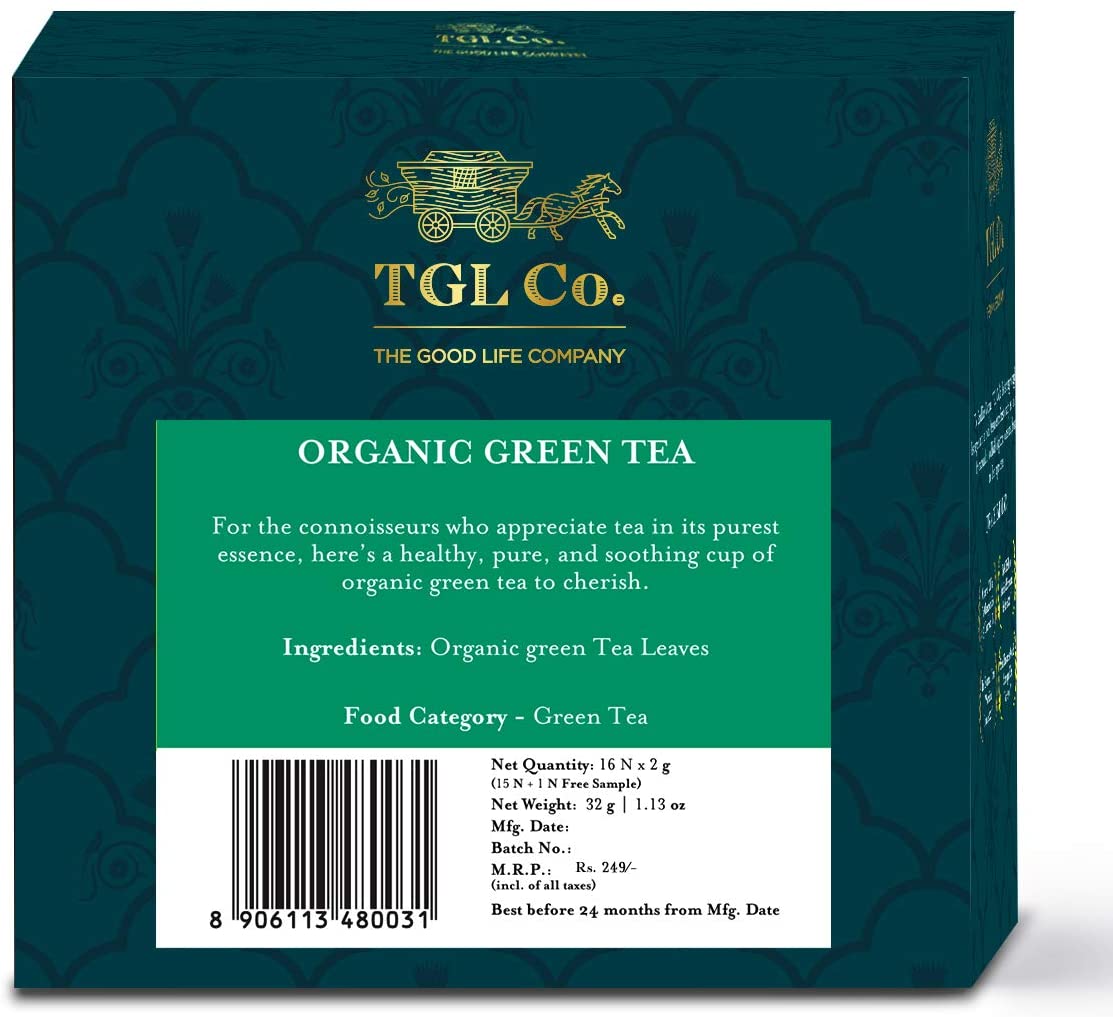 TGL Co.: Organic Green Tea - 16 Tea Bags