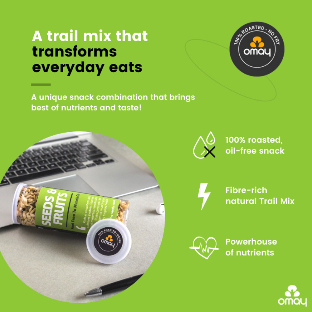 Omay Foods: Seeds & Fruits Mix - Pack of 2 (165gm each)