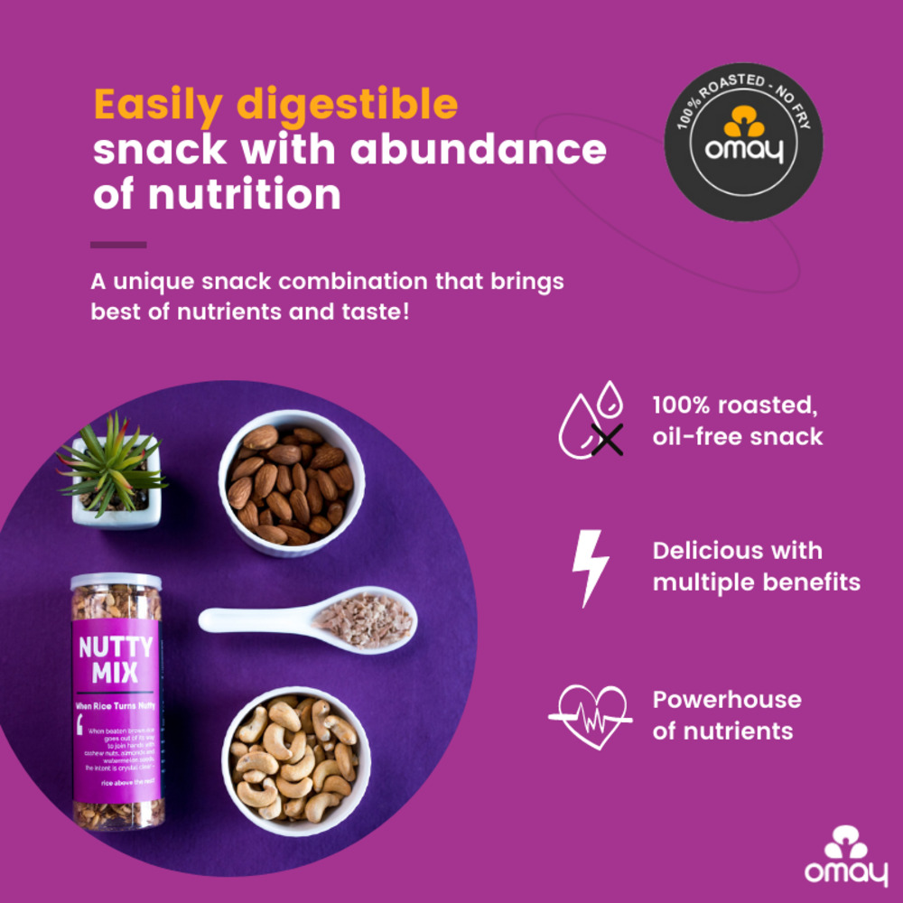 Omay Foods: Nutty Mix With Dry Fruits - Pack of 2 (120gm each)