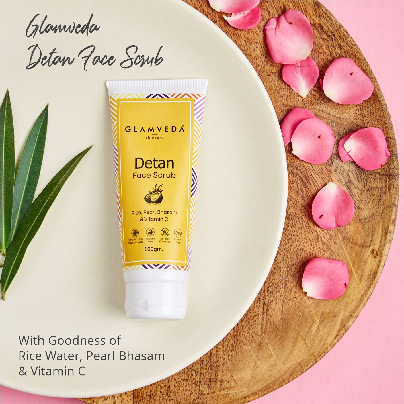 Glamveda: Detan face & body Scrub - 100g