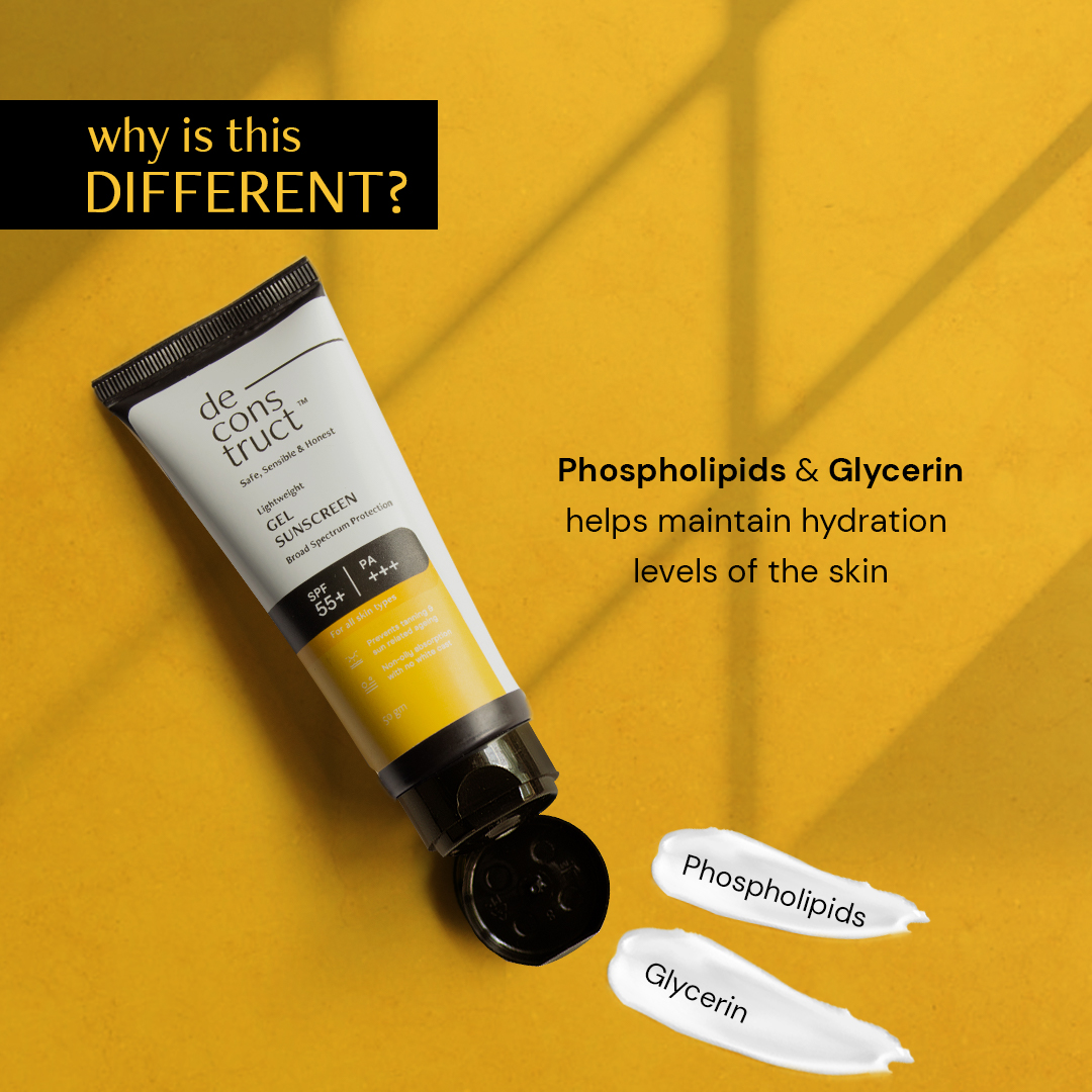 Deconstruct Skincare: Lightweight Gel Sunscreen-SPF 55+ | PA+++ (50 gm)