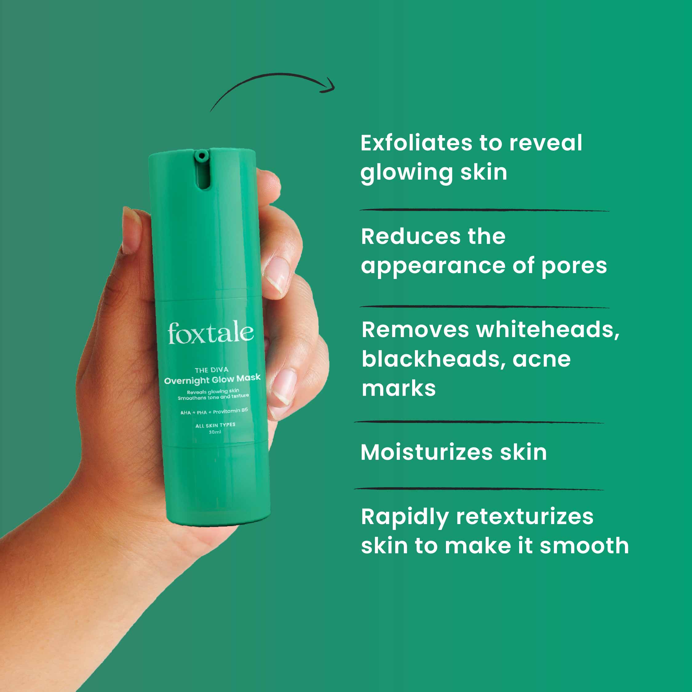 Foxtale: The Diva Over Night Glow Mask - 30ml