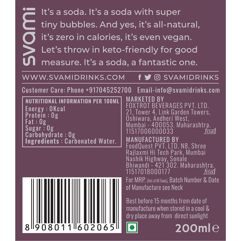 Svami: Soda Water - 200ml