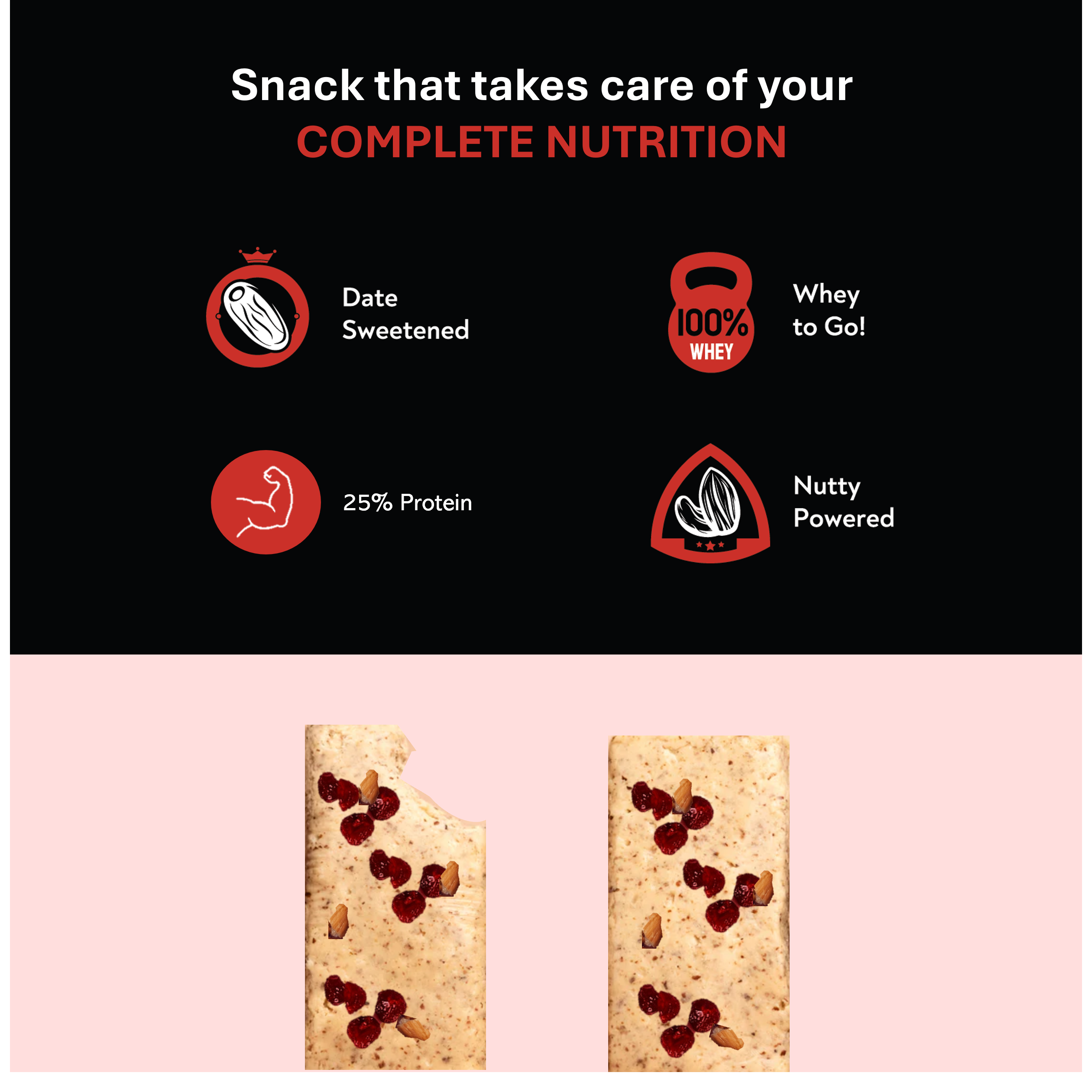 Buy The Snack Company Cranberry Protein Bar 50gm| 100% Whey Protein Bar ...