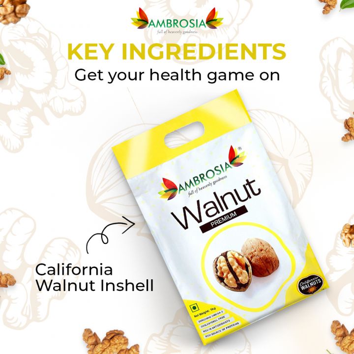 Ambrosia: California Walnut Inshell Jumbo Size - 1 Kg